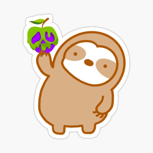 "Halloween Poison Apple Sloth" Sticker for Sale by theslothinme | Redbubble