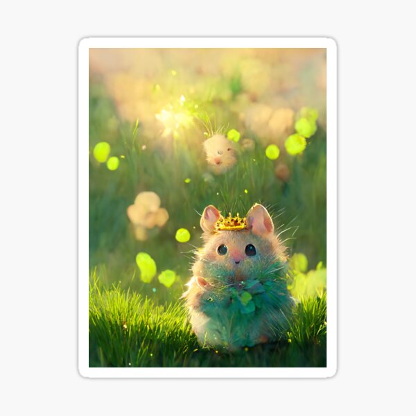 "Cute Princess Hamster sitting In The Grass" Sticker for Sale by ...