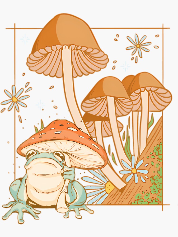 "Cottagecore frog aesthetic mushroom cottage core" Sticker for Sale by ...