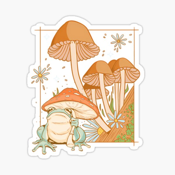 "Cottagecore frog aesthetic mushroom cottage core" Sticker for Sale by ...