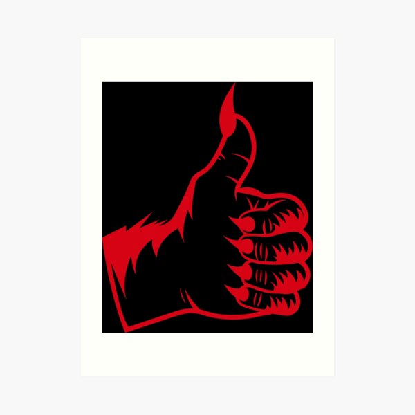 "Werewolf Thumbs Up Like Hand Gesture Sign For Great Luck Success" Art ...