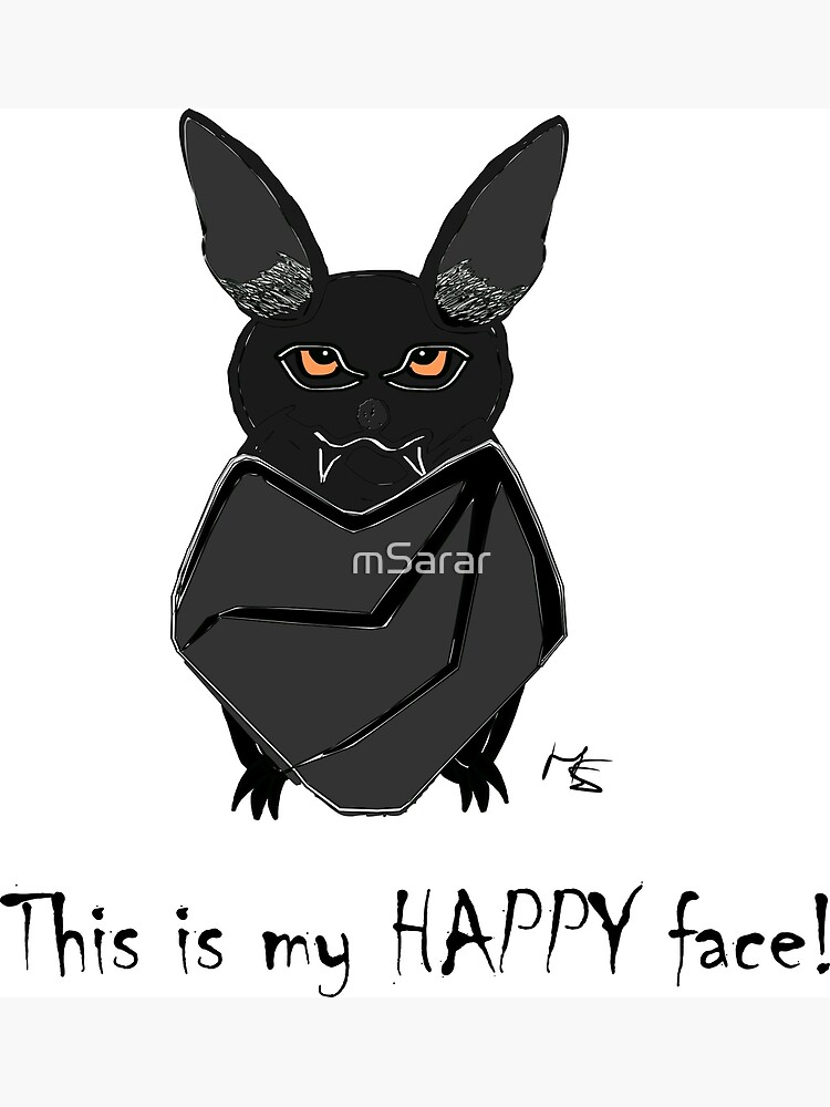 "Vampire bat happy face" Poster for Sale by mSarar | Redbubble