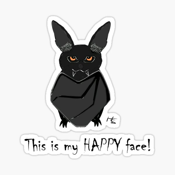 "Vampire bat happy face" Sticker for Sale by mSarar | Redbubble