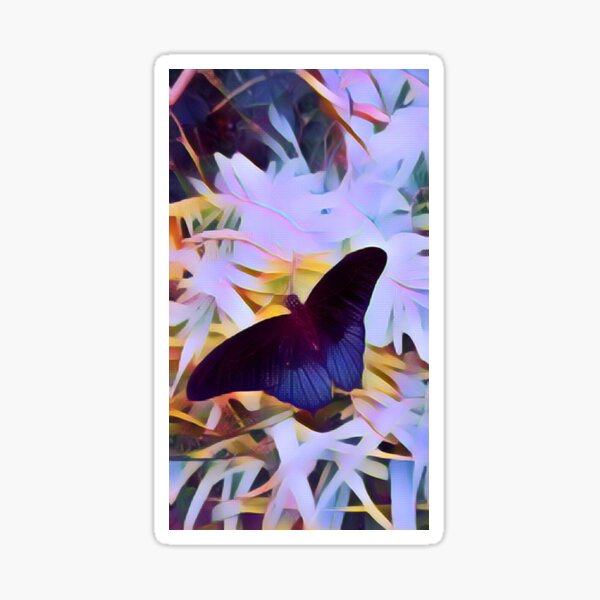 "Black butterfly with blue tail" Sticker for Sale by MonkeyAndDonkey ...