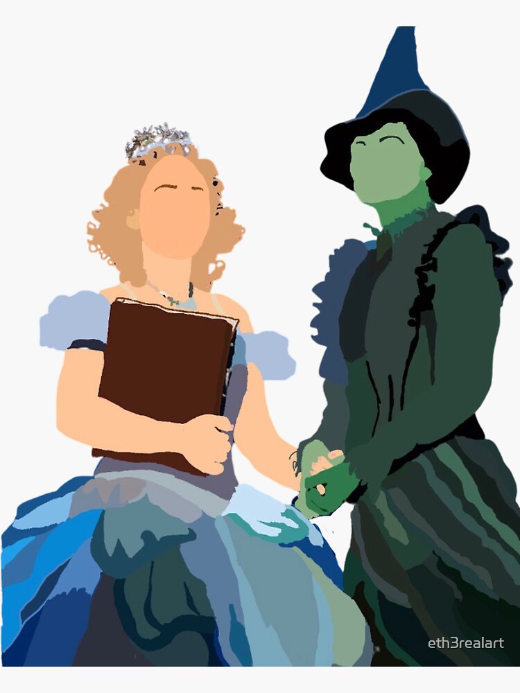 "Glinda and Elphaba" Sticker for Sale by raysartco | Redbubble