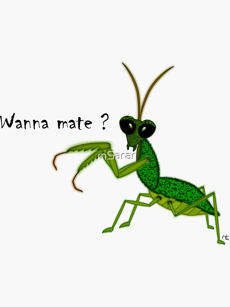 "Praying mantis" Sticker for Sale by mSarar | Redbubble