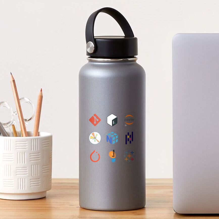 Git, GNU Bash, Jupyter, Matplotlib, NumPy, Pandas, PyTorch, Scikit Learn, Tableau - 9x Sticker ...