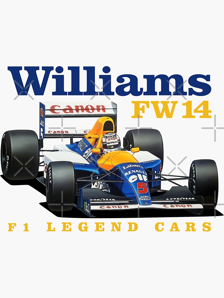 "Williams FW14 F1 legend car retro 90s style " Sticker for Sale by ...