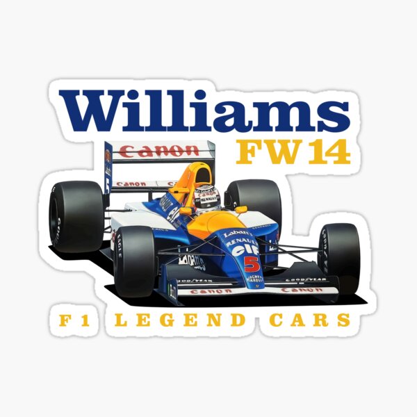 "Williams FW14 F1 legend car retro 90s style " Sticker for Sale by ...