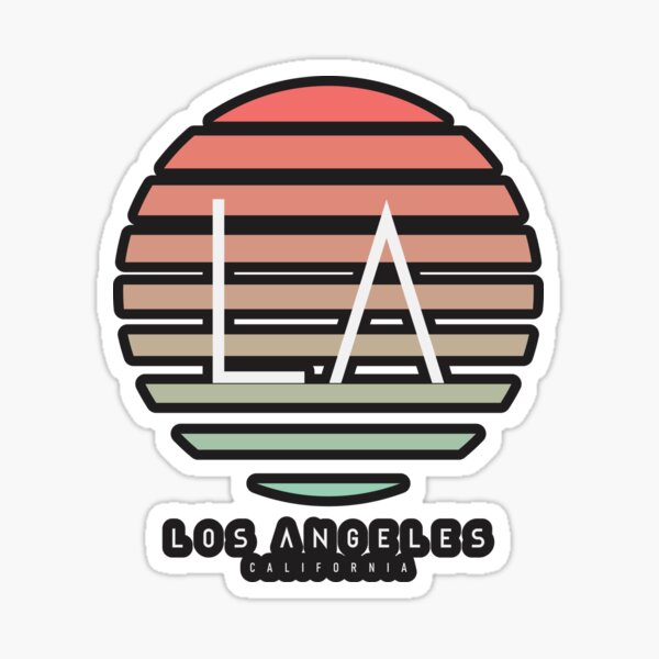 "Los Angeles" Sticker for Sale by kandyartist | Redbubble