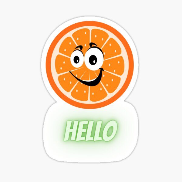 "hello stickers - funny fantasy fruit sticker" Sticker for Sale by JD ...