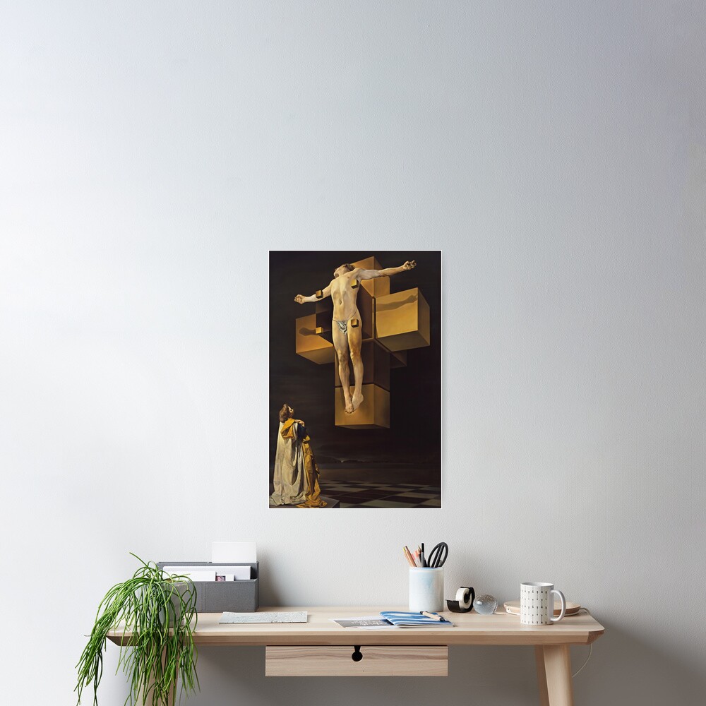Salvador Dali Crucifixion Corpus Hypercubus Art Poster 1954