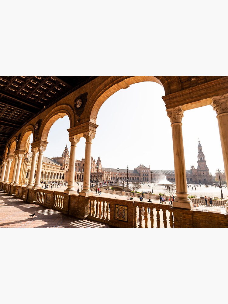 "Plaza de España Seville Colors 3" Sticker for Sale by designbymarcs ...