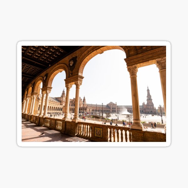 "Plaza de España Seville Colors 3" Sticker for Sale by designbymarcs ...
