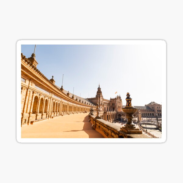 "Plaza de España Seville Colors 4" Sticker for Sale by designbymarcs ...