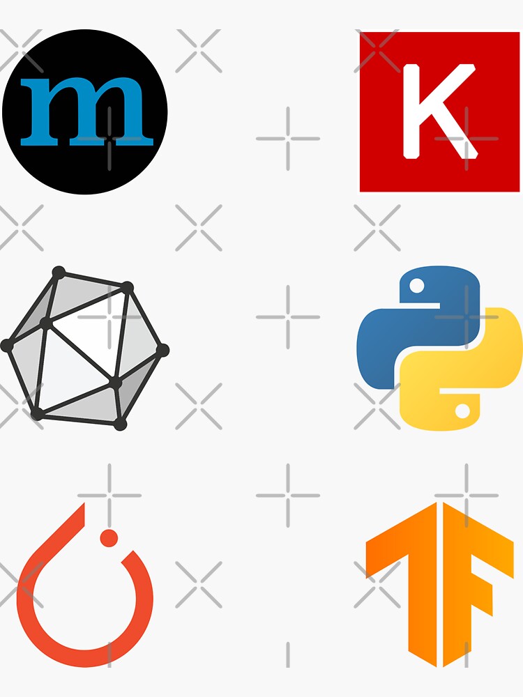 MXNet, Keras, ONNX, Python, PyTorch, TensorFlow - 6x Sticker Combo Pack ...