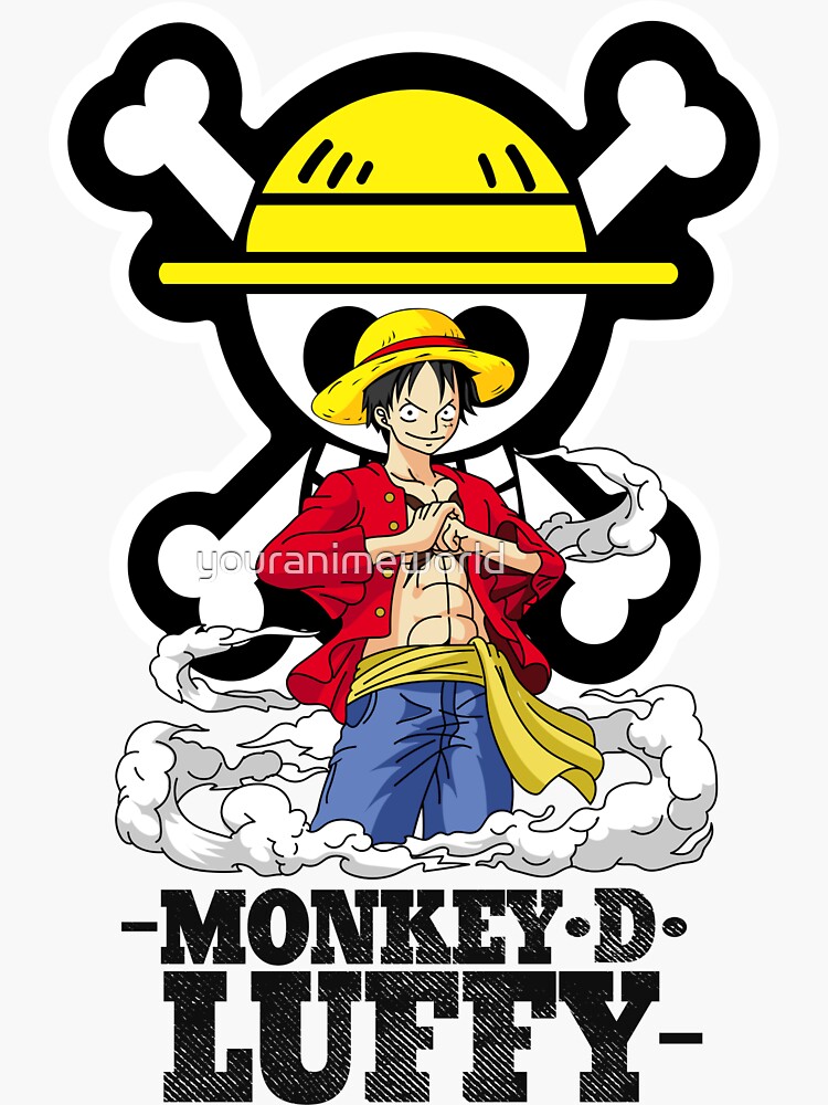 "luffy one piece" Sticker by youranimeworld ⭐⭐⭐⭐⭐ | Redbubble