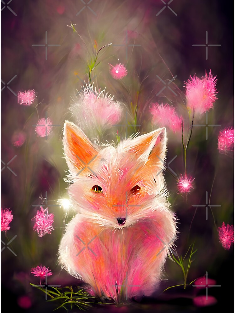 "Portrait Of A Cute Pastel Colorful Fox. Adorable Fox Painting" Sticker ...
