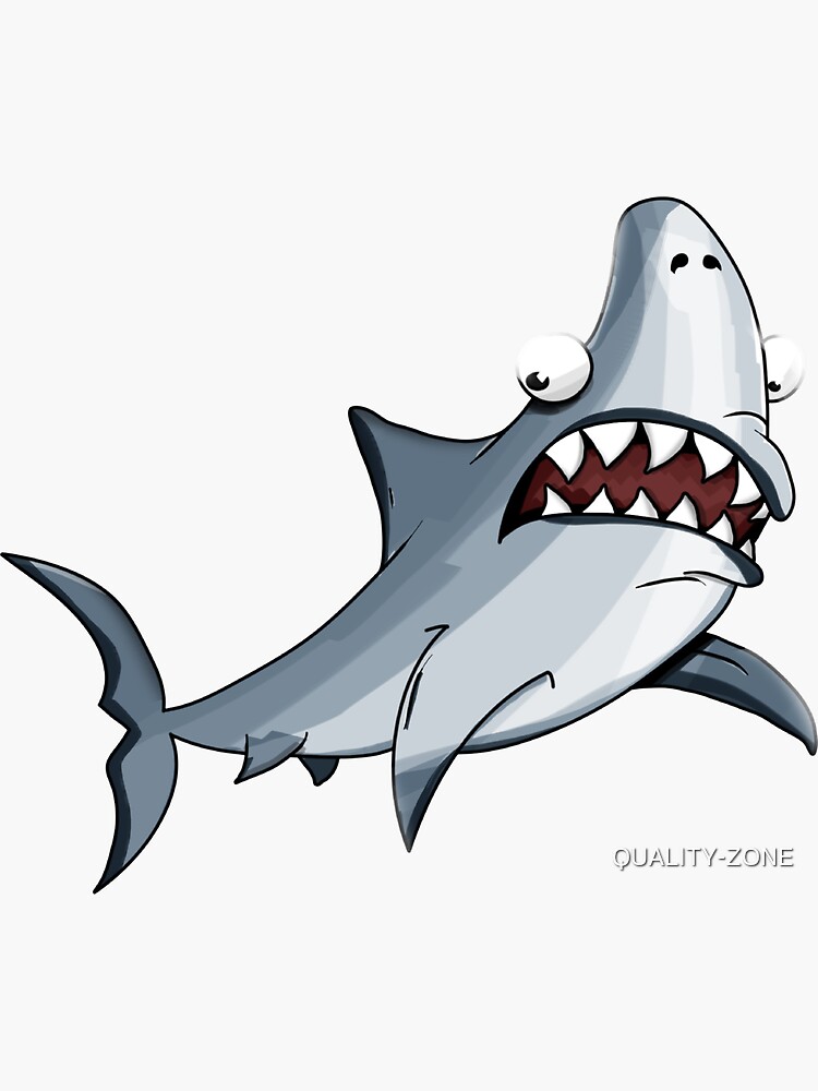 "Baby blue evil shark" Sticker for Sale by QUALITY-ZONE | Redbubble