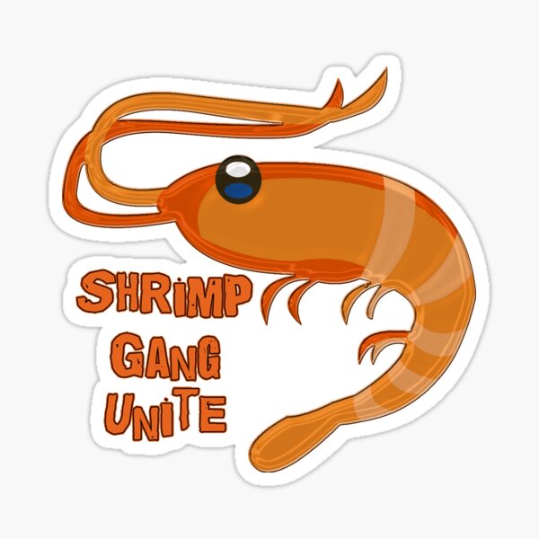 "Shrimp Gang " Sticker for Sale by BoxOfRocks | Redbubble