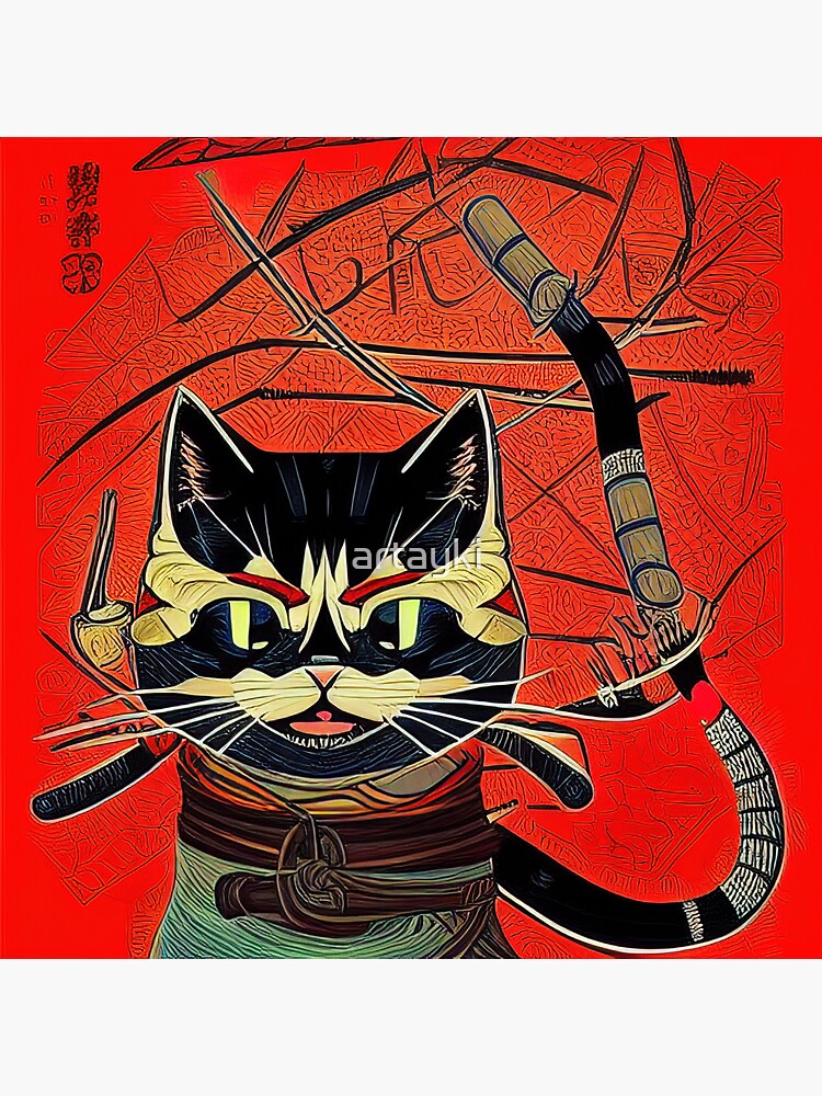 "Angry ninja cat" Sticker for Sale by artayki | Redbubble