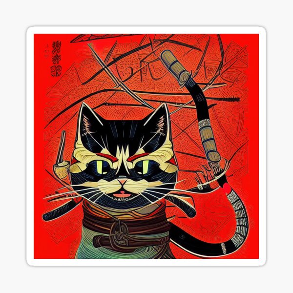 "Angry ninja cat" Sticker for Sale by artayki | Redbubble