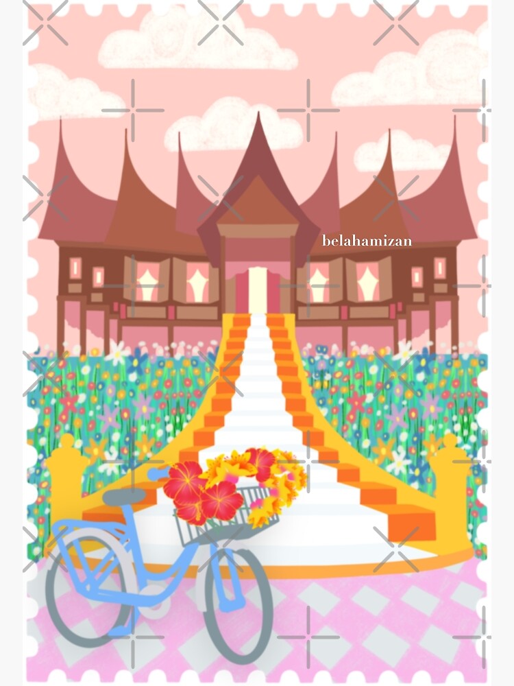 "Sunset Behind the Rumah Minangkabau - Malaysian Post Stamp" Poster for ...