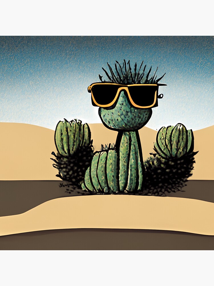 "Kool Cactus Guy" Sticker for Sale by XXMachina | Redbubble