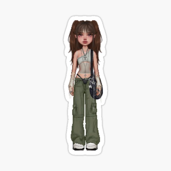 "brunette grunge everskies girl" Sticker for Sale by bambigirl222 ...