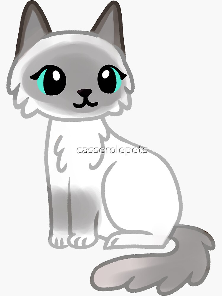 "grey seal point ragdoll cat (lavender)" Sticker for Sale by ...