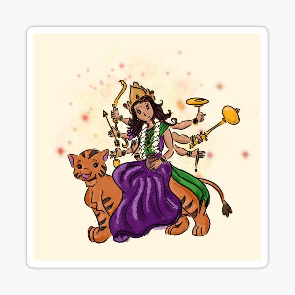 "Mataji Artwork - Hindu Goddess Artwork" Sticker for Sale by ...