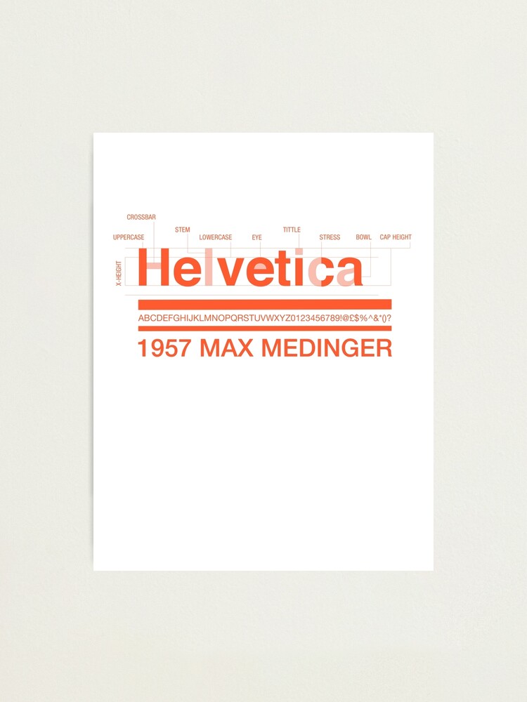 "Anatomy of Helvetica Typography" Photographic Print for Sale by ...