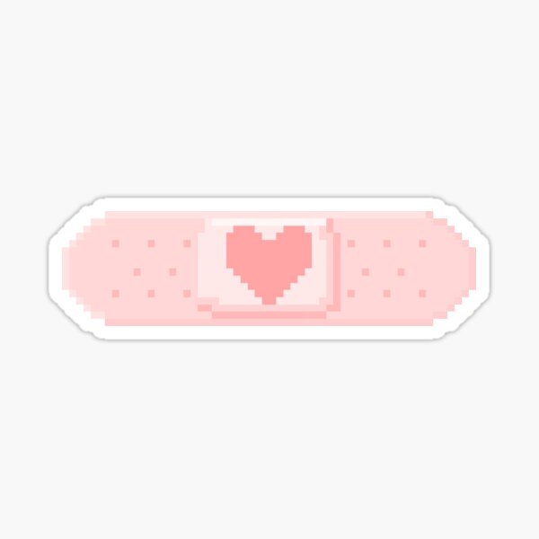 "Pixel Bandaid (pink)" Sticker for Sale by pixel-chick | Redbubble