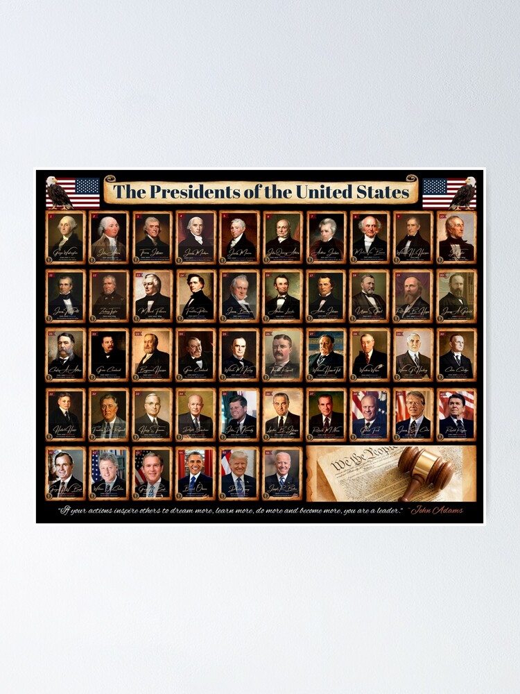 "Presidents of the United States of America Horizontal in Full Color ...