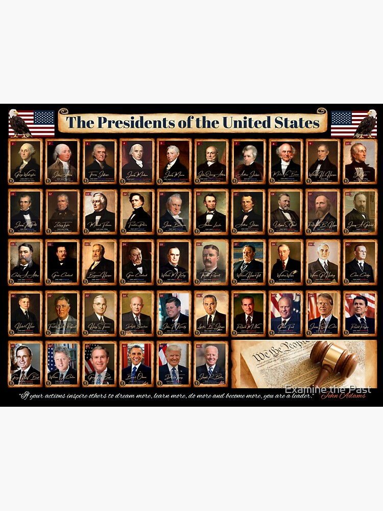 "Presidents of the United States of America in Full Color " Sticker for ...