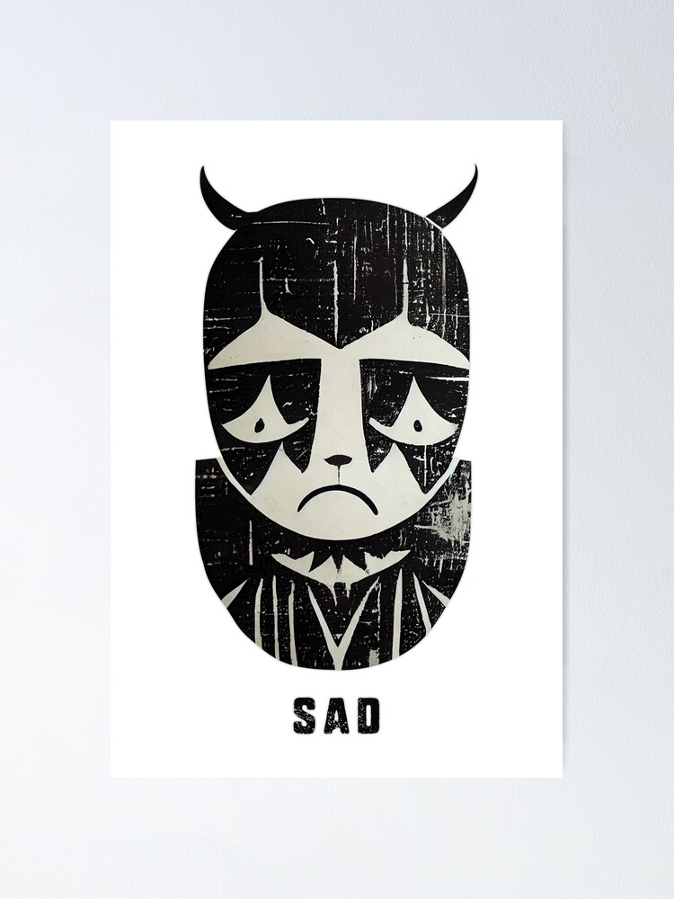 "Sad Devil Girl. Street Art Style Illustration" Poster for Sale by ...
