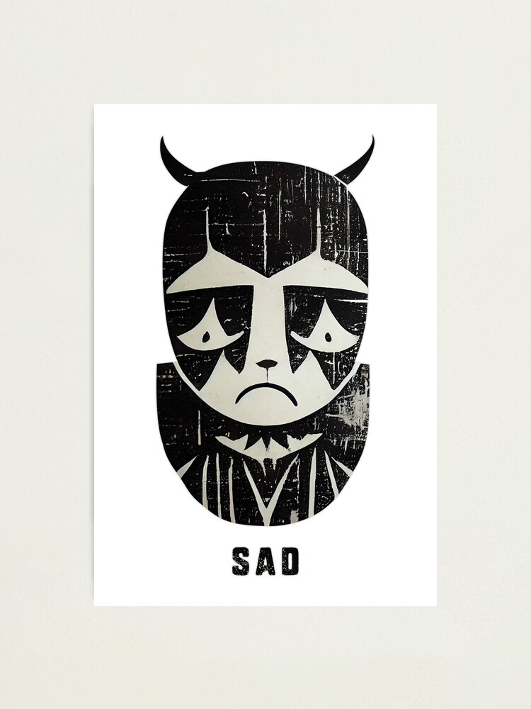 Lámina fotográfica «Niña triste del diablo. Ilustración de estilo de ...