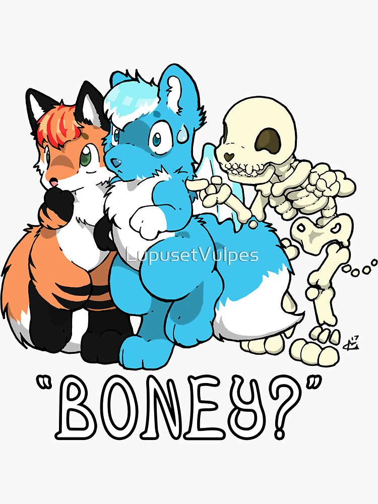 "Boney ???" Sticker by LupusetVulpes | Redbubble