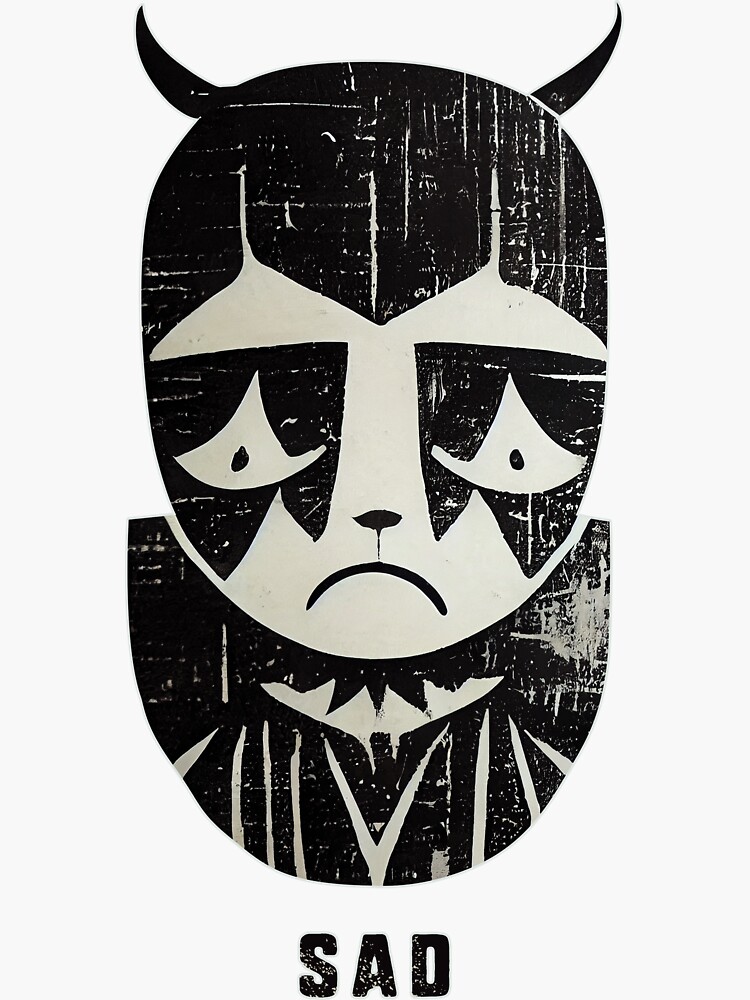 "Sad Devil Girl. Street Art Style Illustration" Sticker for Sale by ...