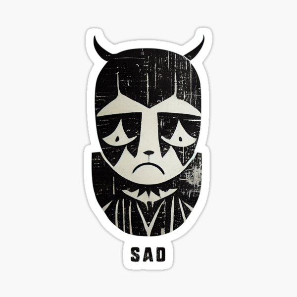 "Sad Devil Girl. Street Art Style Illustration" Sticker for Sale by ...