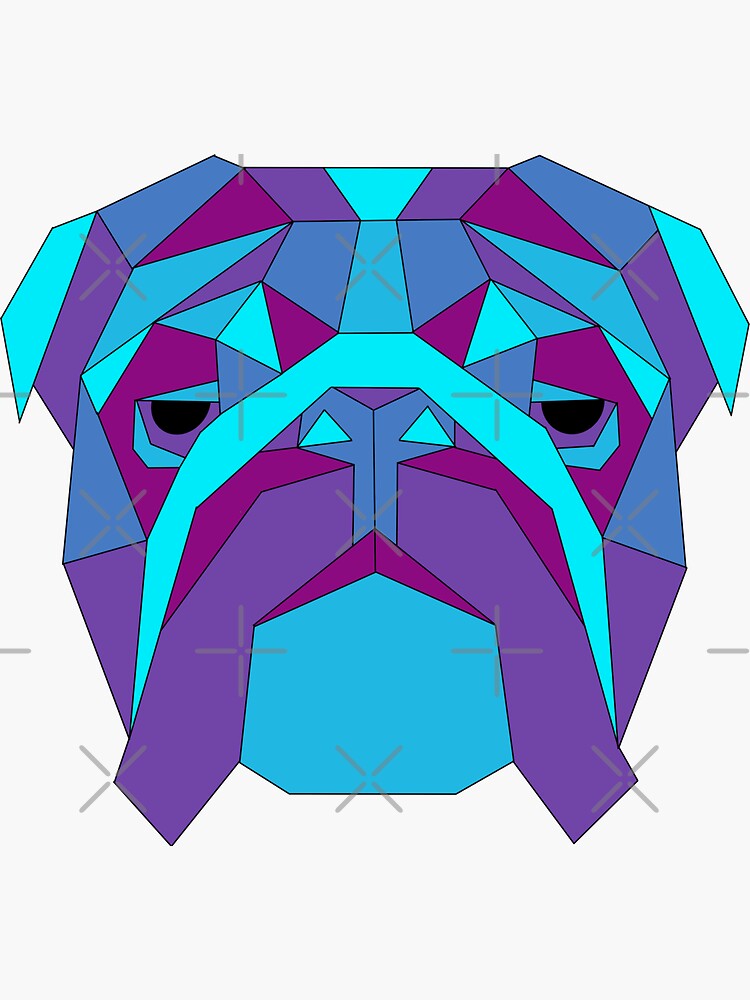 "cute simple modern funny cool bulldog geometric perfect fashionable ...