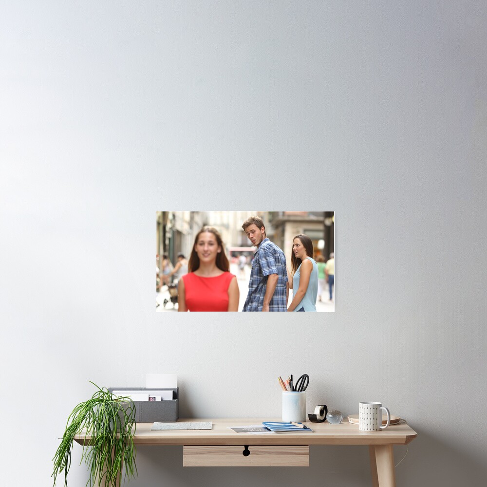 "Guy looking back meme" Poster for Sale by Bebito | Redbubble