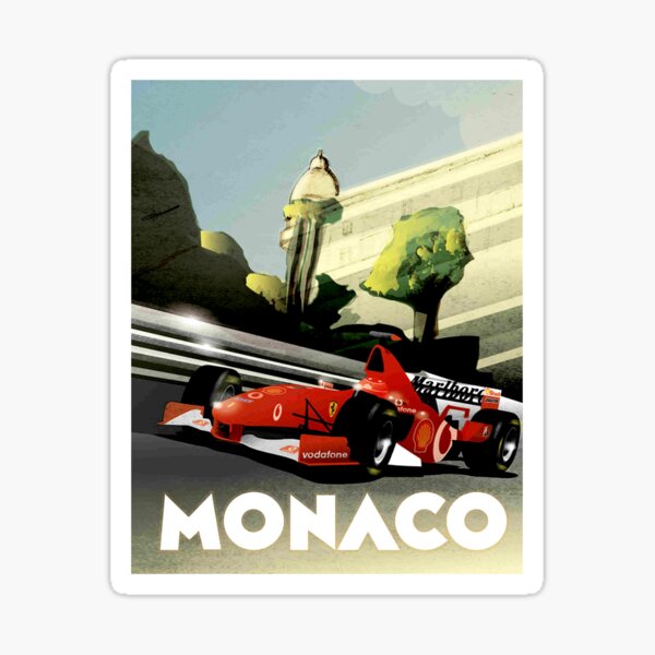 "MONACO AUTOMOBILE RACE : Grand Prix Advertising Print" Sticker for ...