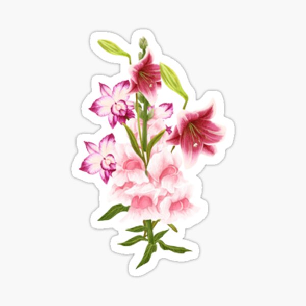 "vintage snapdragons" Sticker for Sale by Yacinoshop | Redbubble