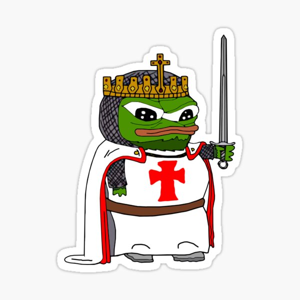 "Rare Pepe Knight's Templar" Sticker for Sale by ApusFrenStore | Redbubble