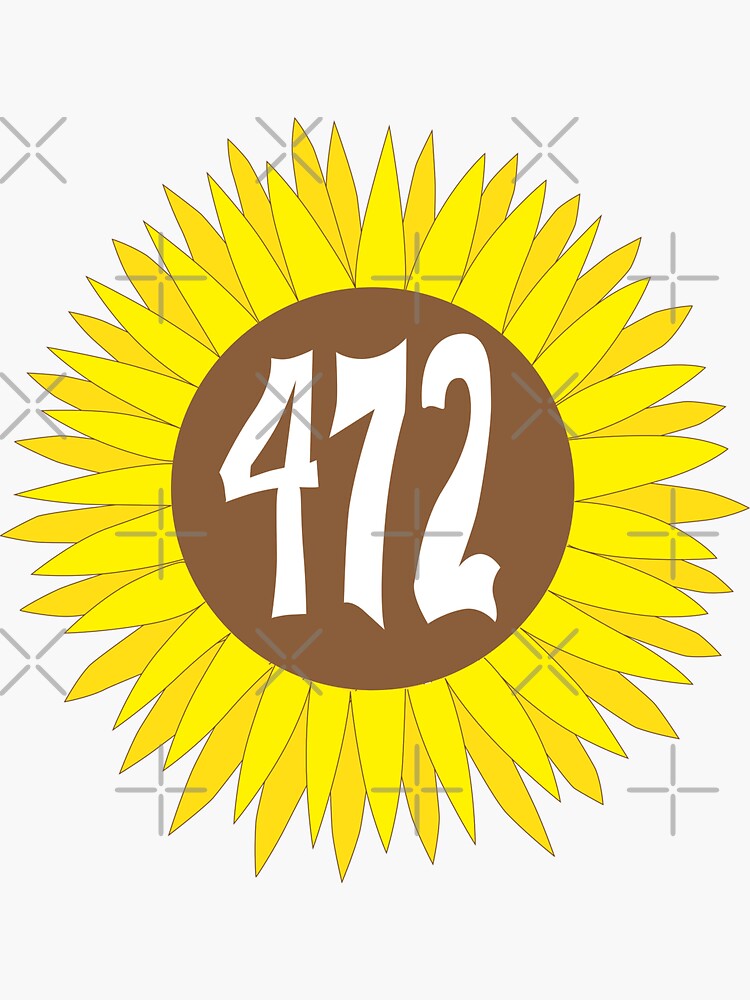 "Hand Drawn North Carolina Sunflower 472 Area Code" Sticker for Sale by ...