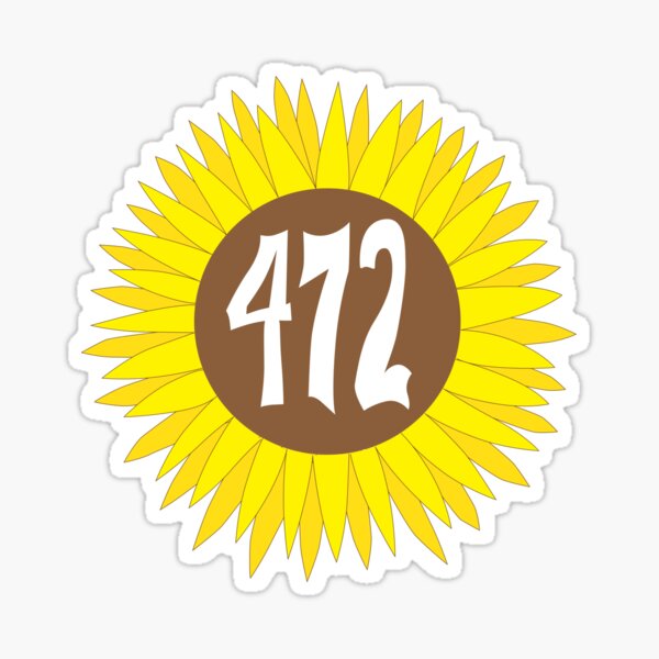 "Hand Drawn North Carolina Sunflower 472 Area Code" Sticker for Sale by ...