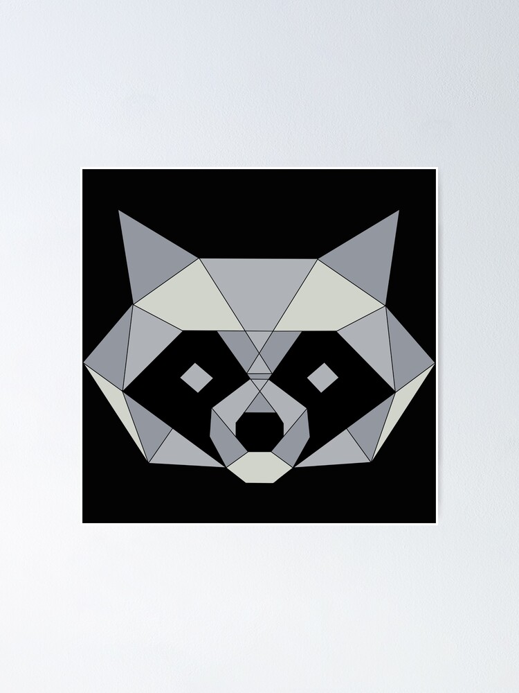 Póster «lindas sencillas modernas graciosas guays mapache geométricas ...