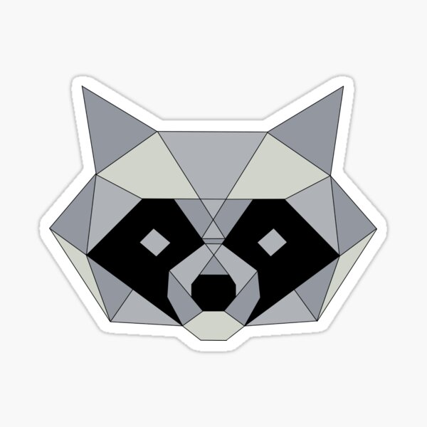 Pegatina «lindas sencillas modernas graciosas guays mapache geométricas ...