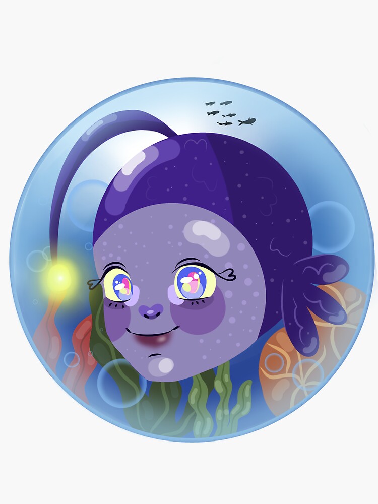 "Cute Lantern Fish" Sticker for Sale by Pati-Nasc | Redbubble